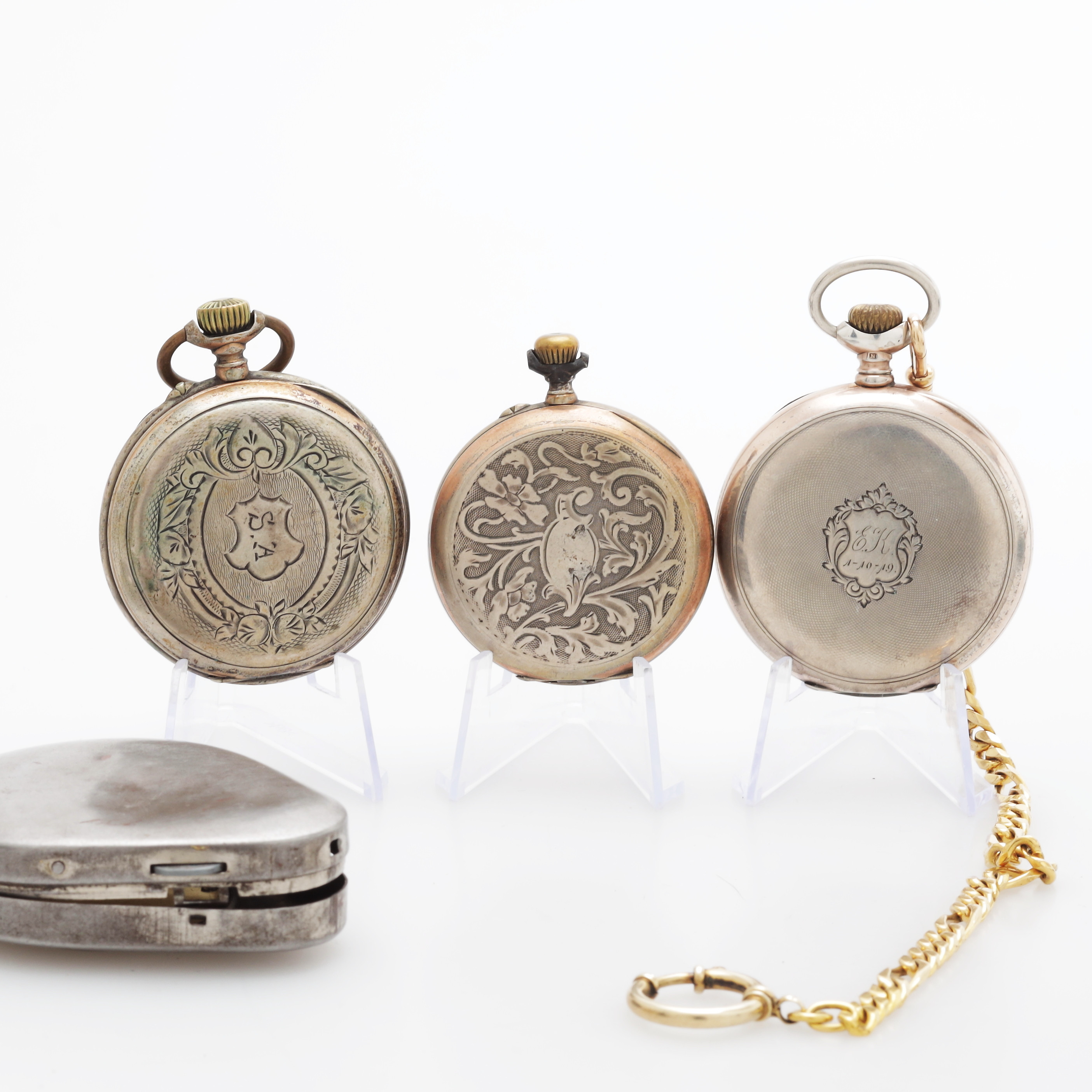 Images for 4773690. A pocket watch, 3 pcs, silver, blue Zenith, 20th ...