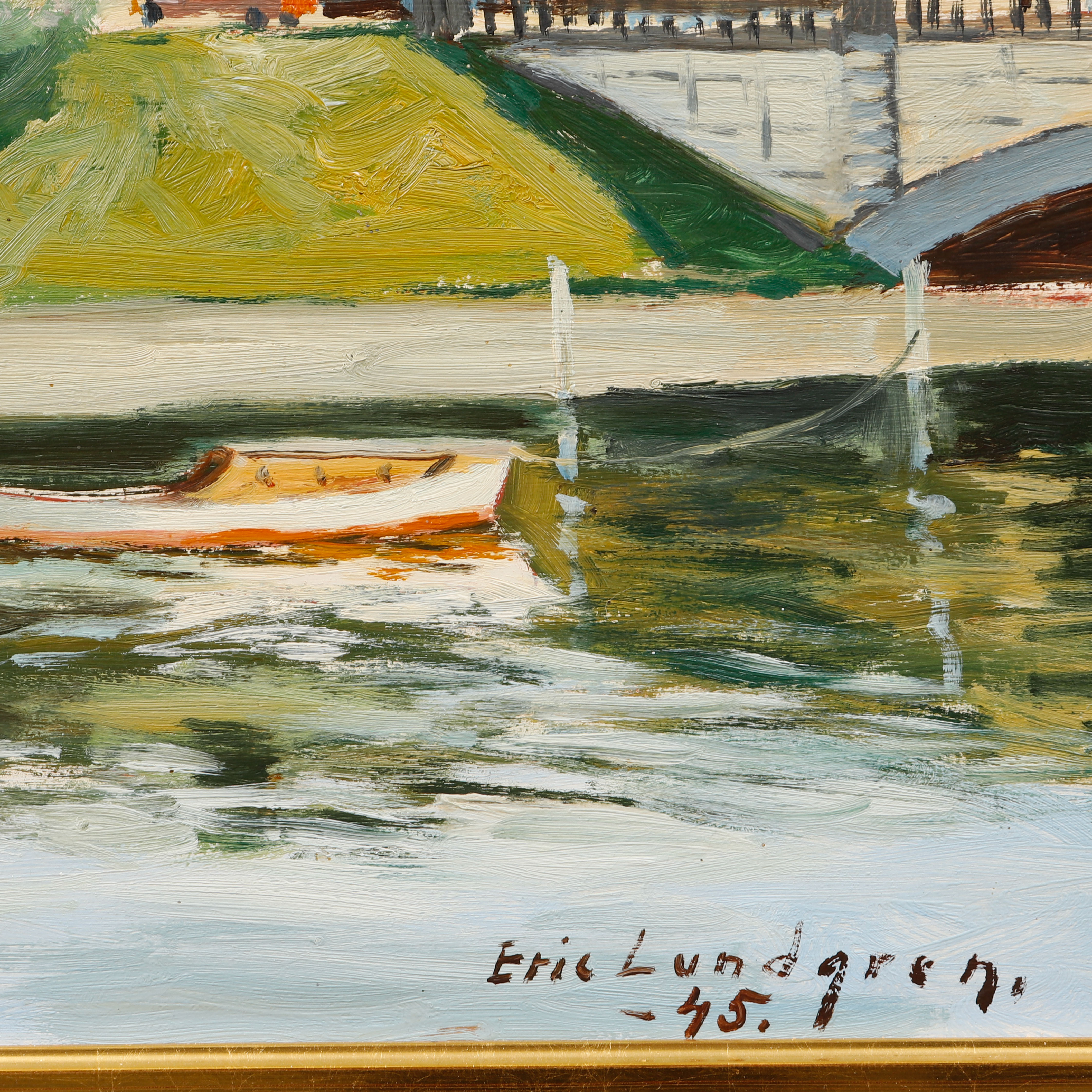 ERIC LUNDGREN. View of Stora teatern, Gothenburg, oil on panel, signed ...