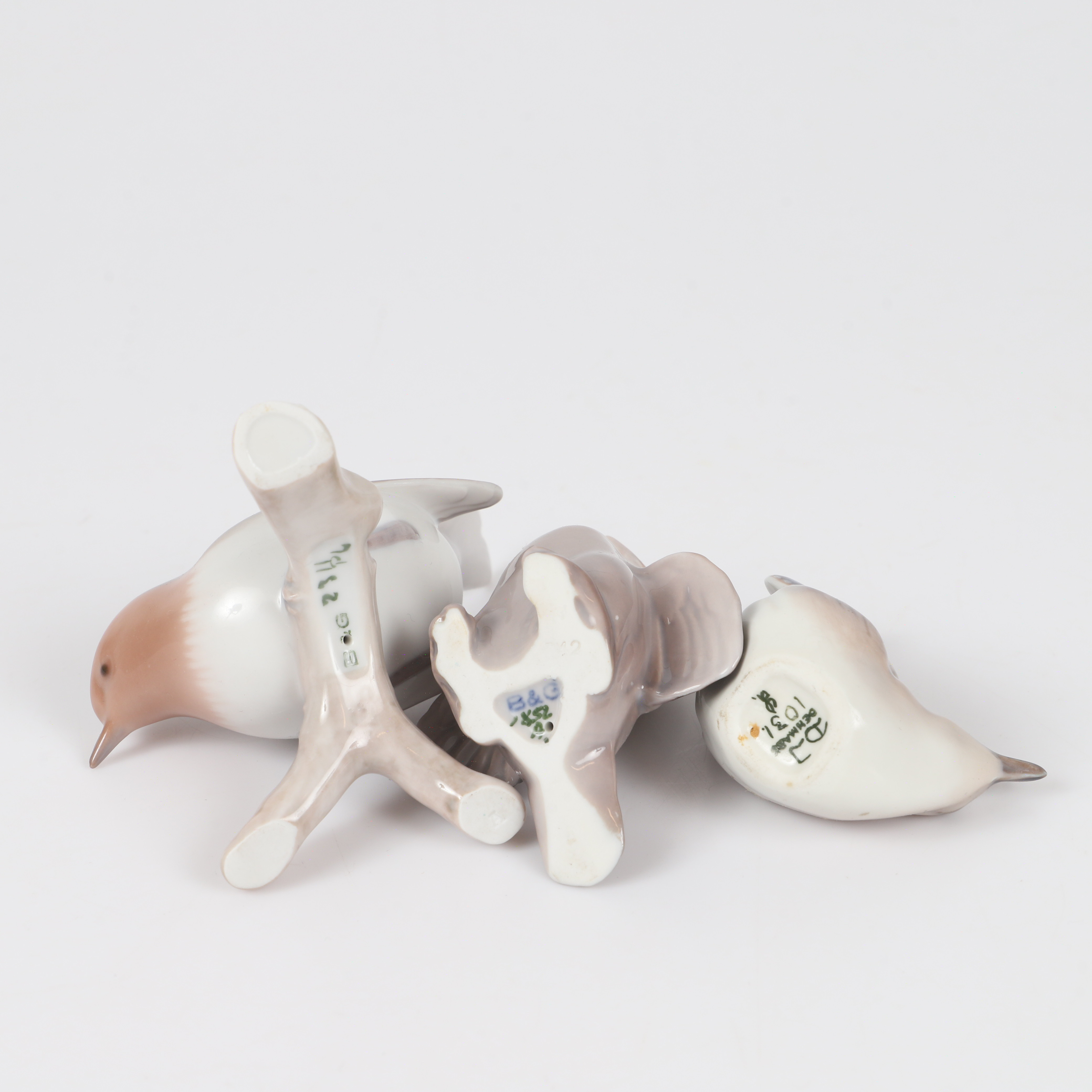 Images for 4793818. FIGURINES, 3 pieces of birds, porcelain Dahl Jensen ...