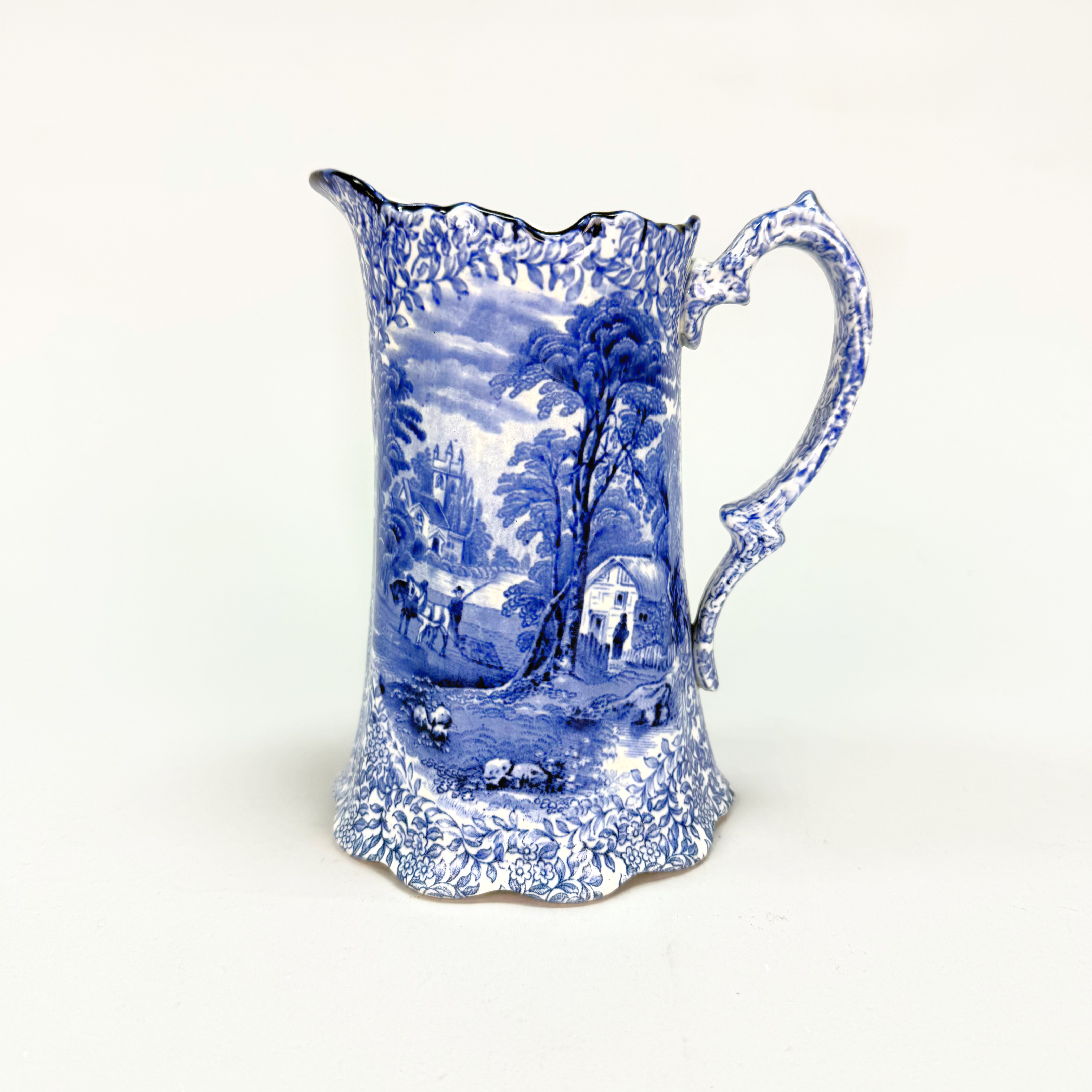 Images for 4808963. JUG - blue Fenton “Ye Olde Foley Ware” Foley James ...