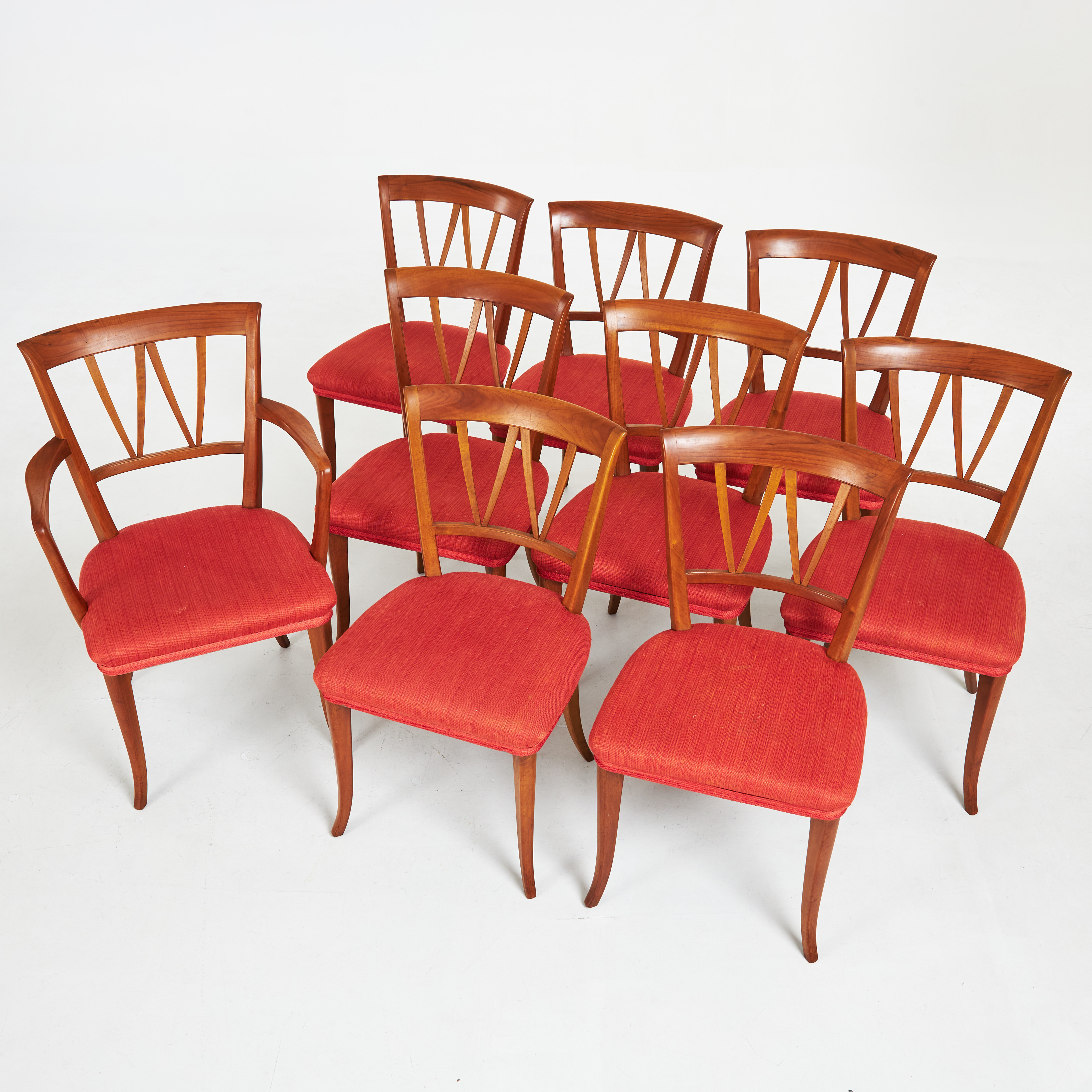 Images for 4813277. CARL MALMSTEN. “Pyramid”, 8 chairs, one armchair ...
