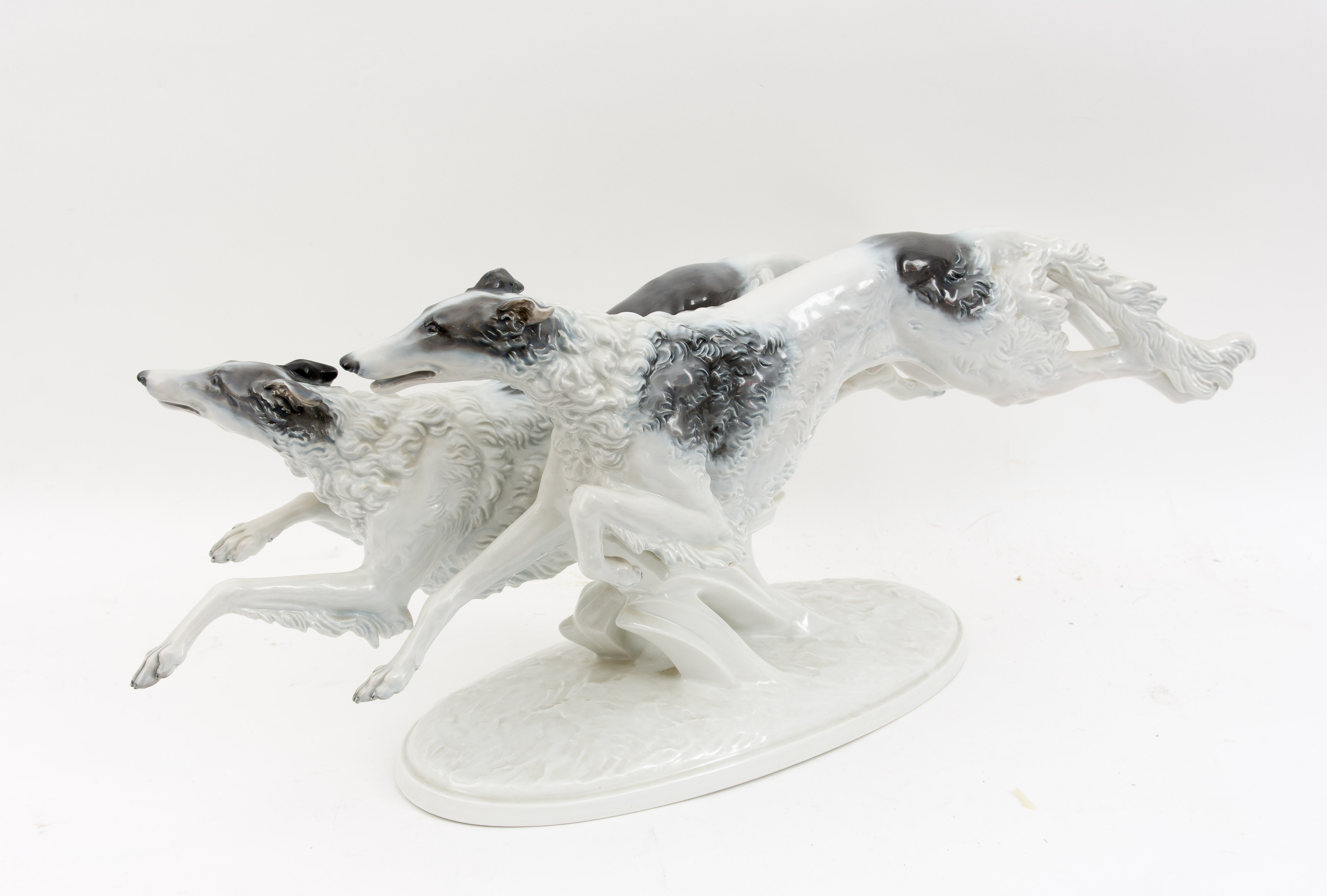 Images for 482078. ROSENTHAL. "Jumping greyhound borzoi", hand-painted ...