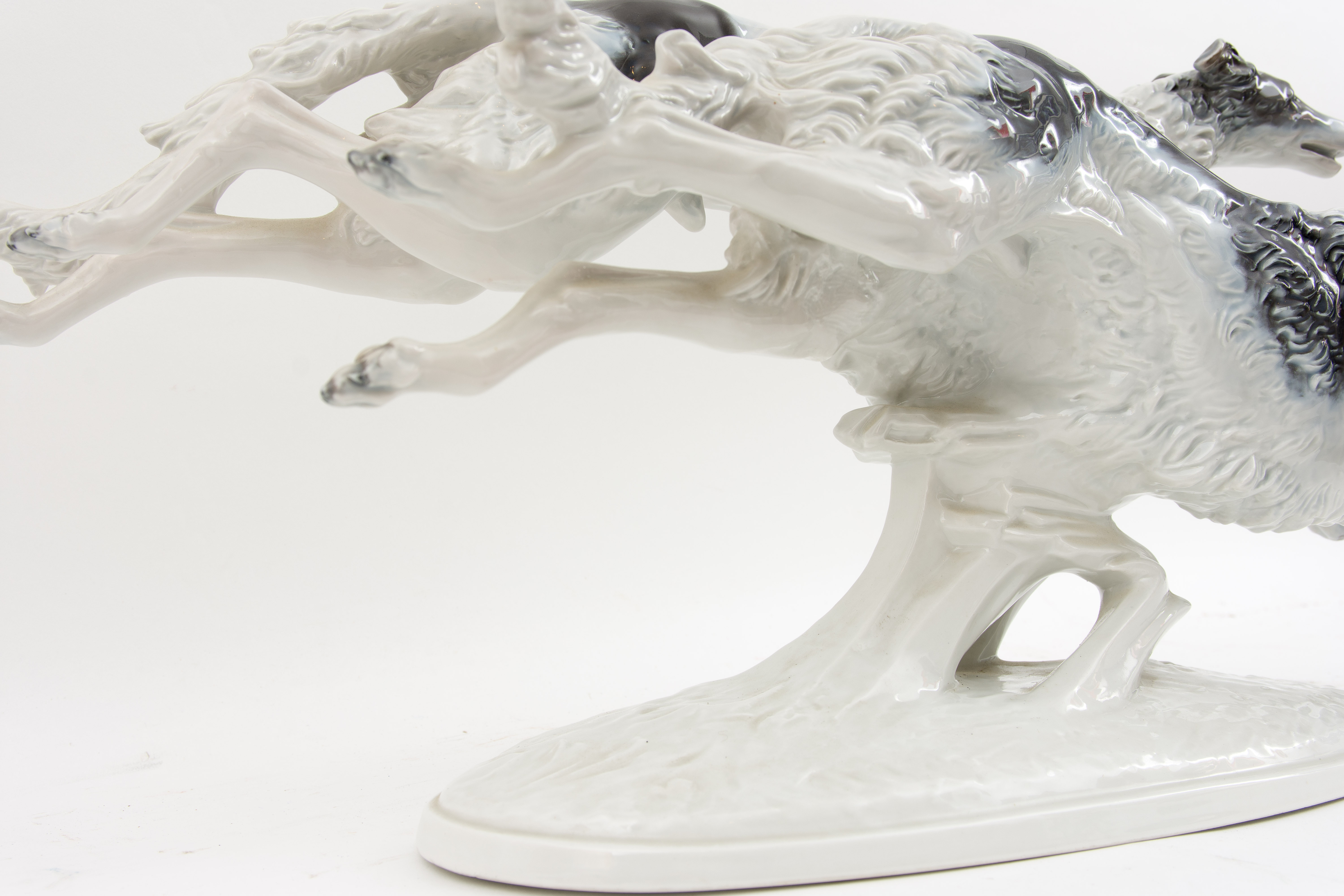 Images for 482078. ROSENTHAL. "Jumping greyhound borzoi", hand-painted ...
