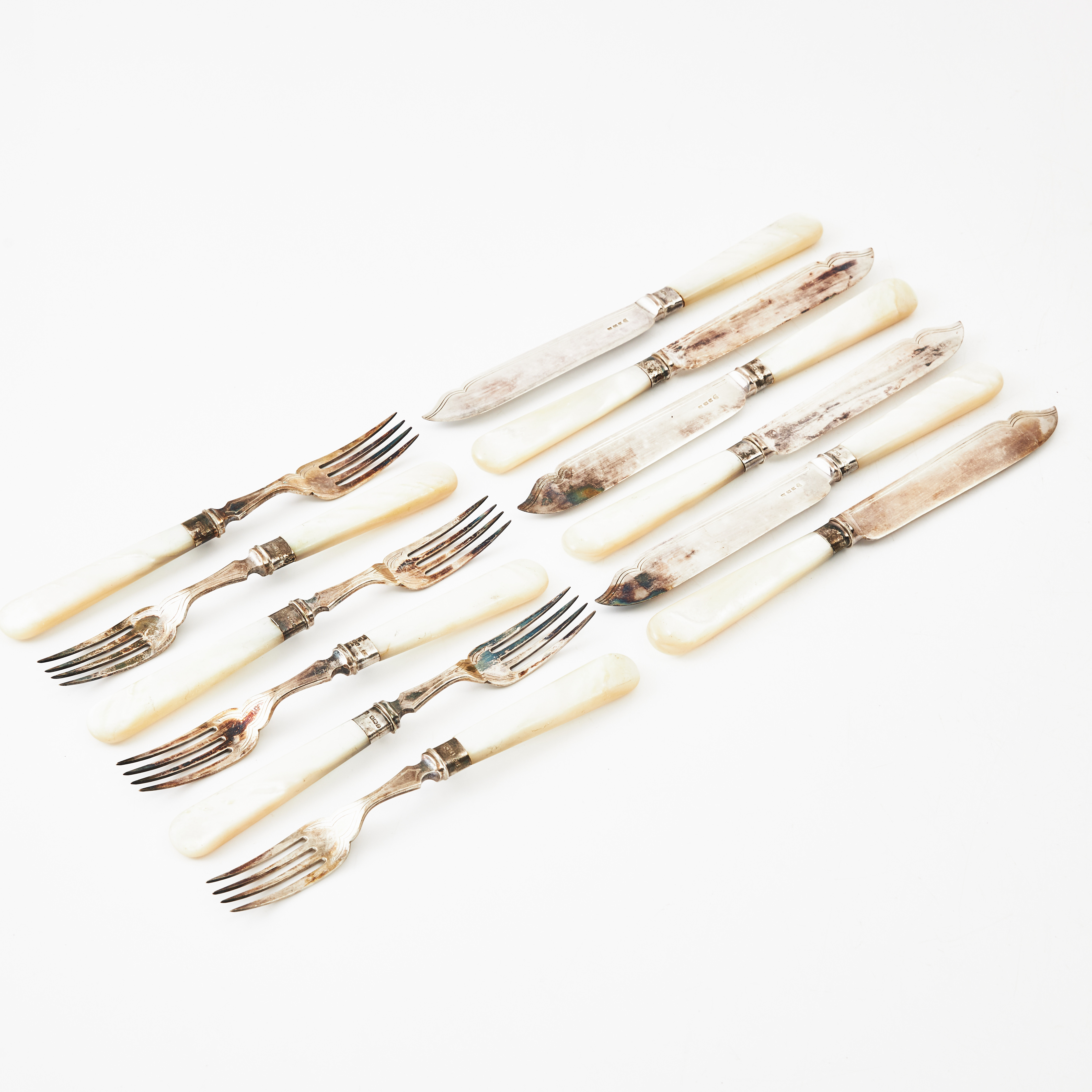 Images for 4826507. FISH CUTLERY, 12 dlr, mother-of-pearl and silver ...
