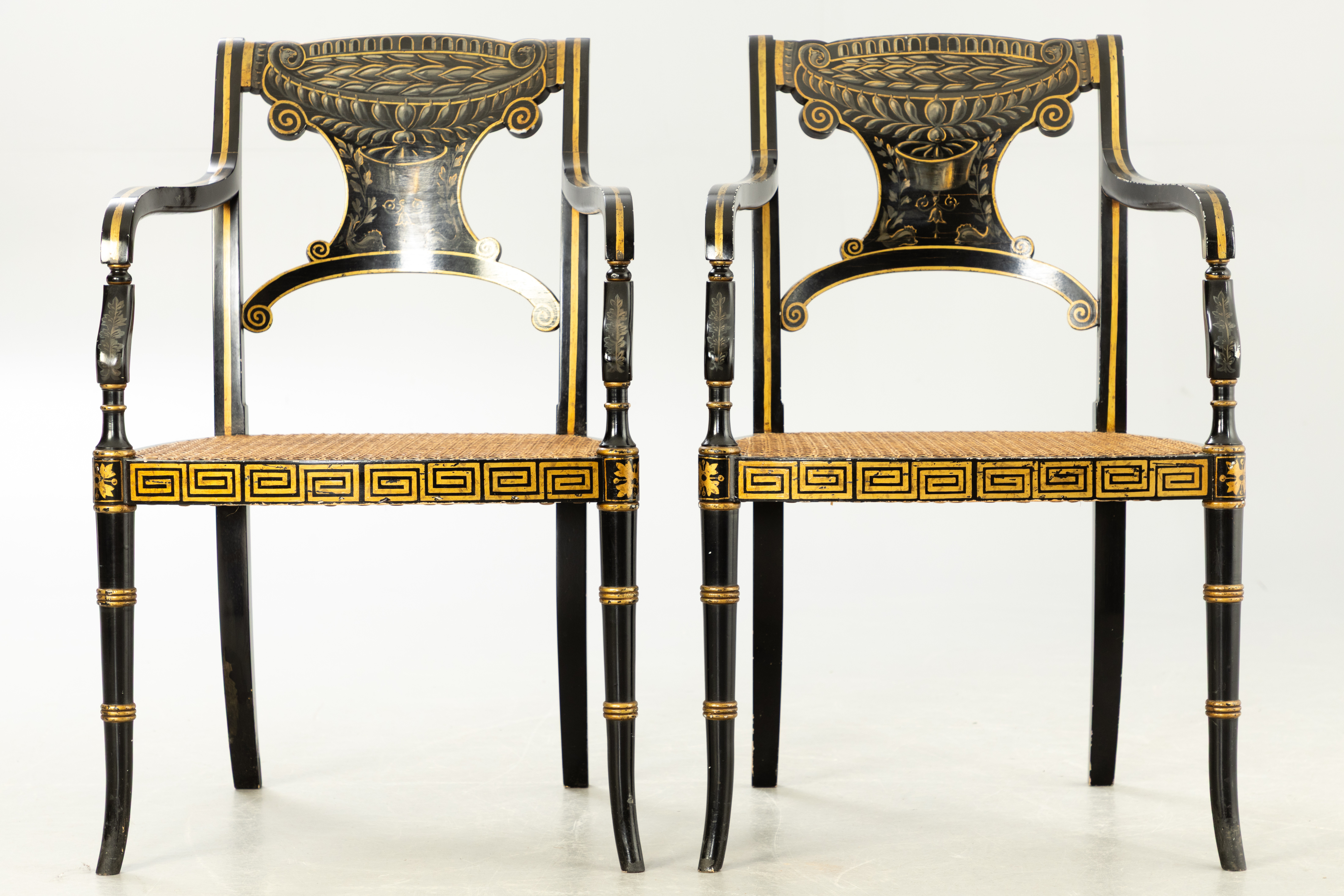 Images for 4832655. A pair of English Regency style chairs with ...