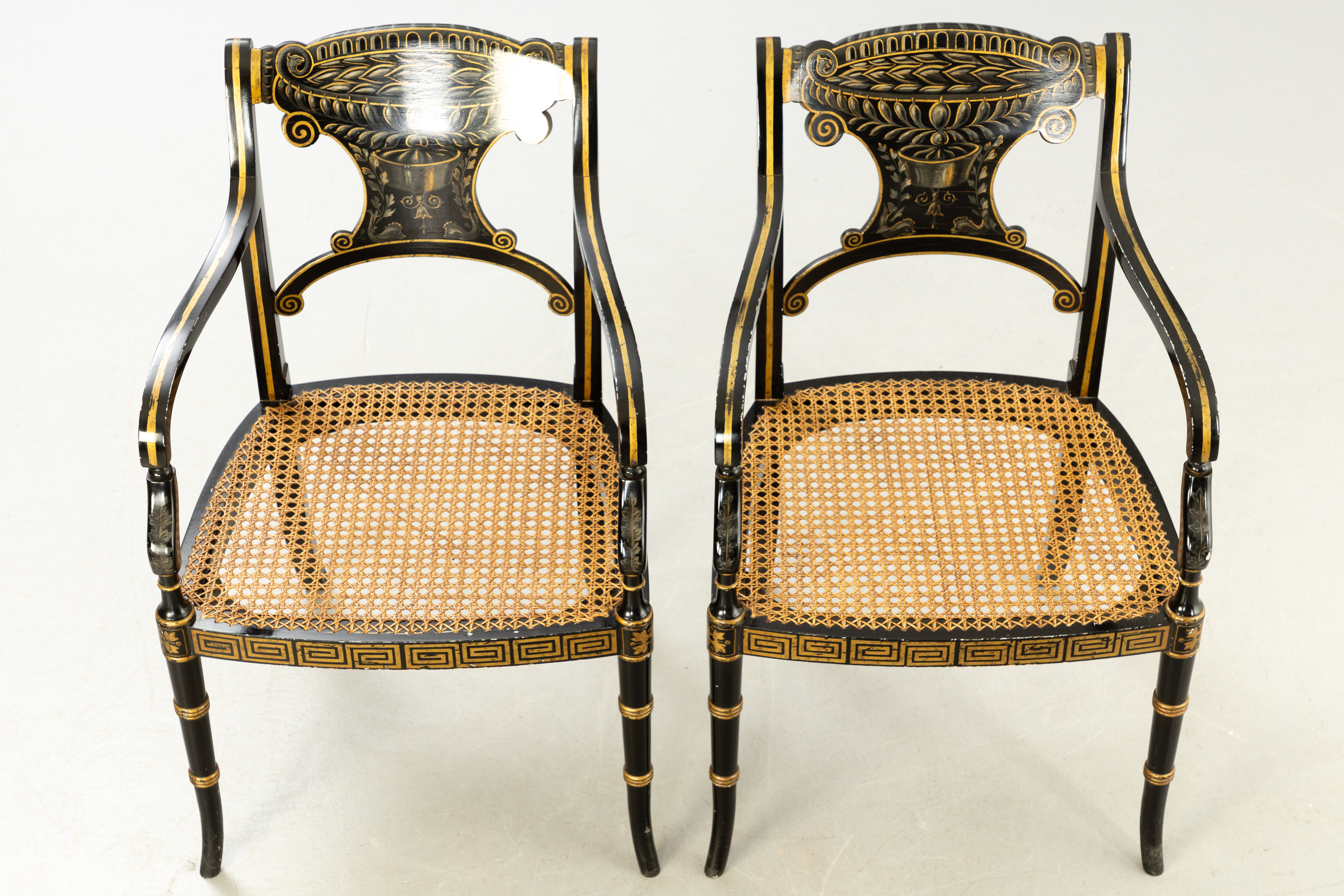 Images for 4832655. A pair of English Regency style chairs with ...