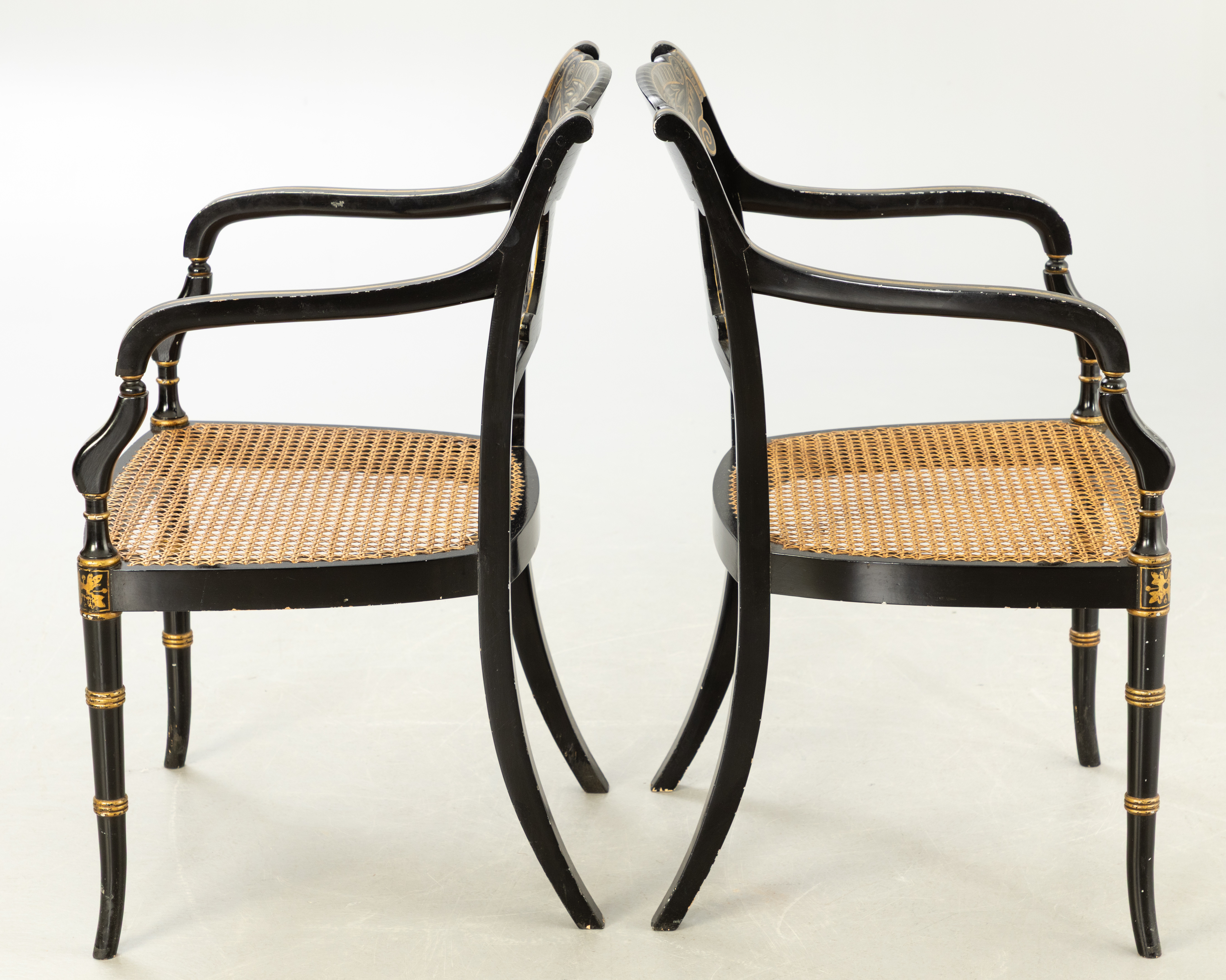 Images for 4832655. A pair of English Regency style chairs with ...