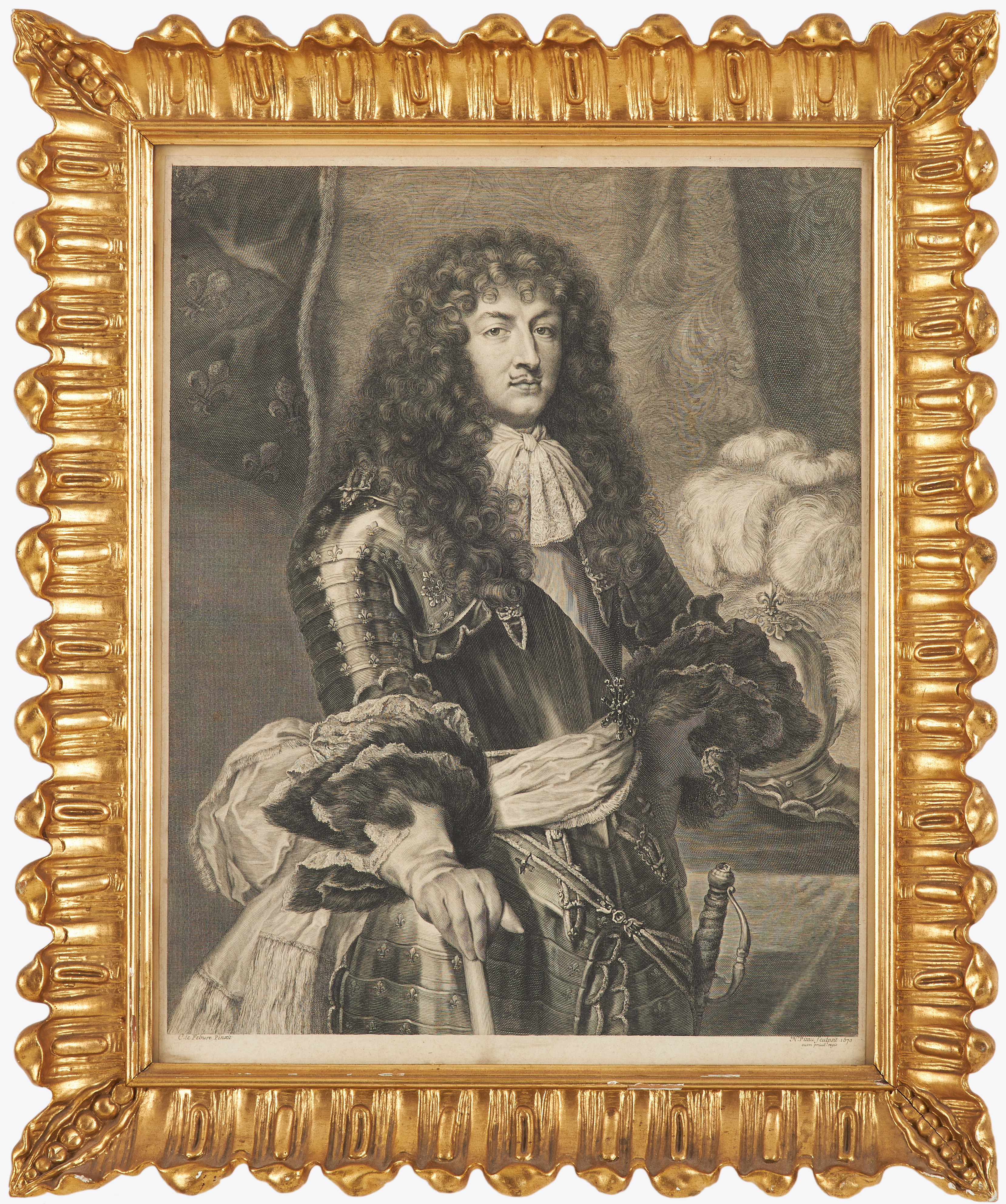 ENGRAVING, Louis XIV, after C. Le Febure, gilt frame. Art - Engravings ...