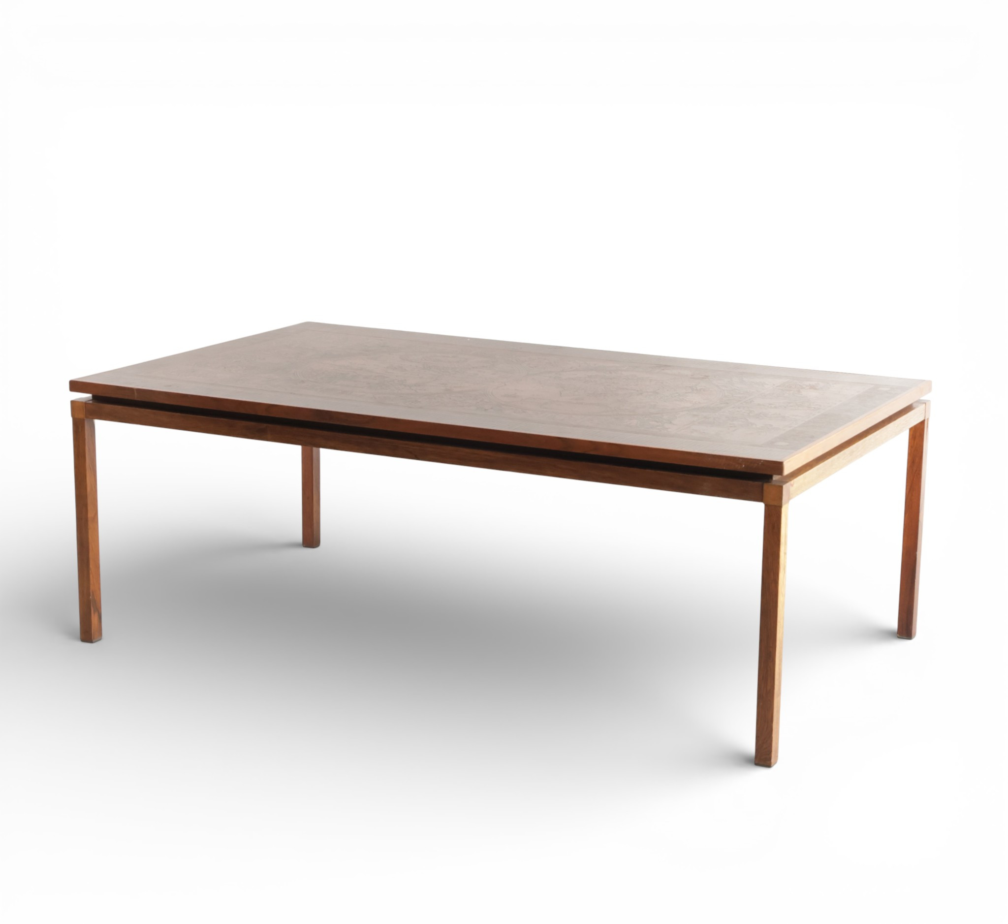 Images for 4873064. Rectangular coffee table with copper top, rosewood ...