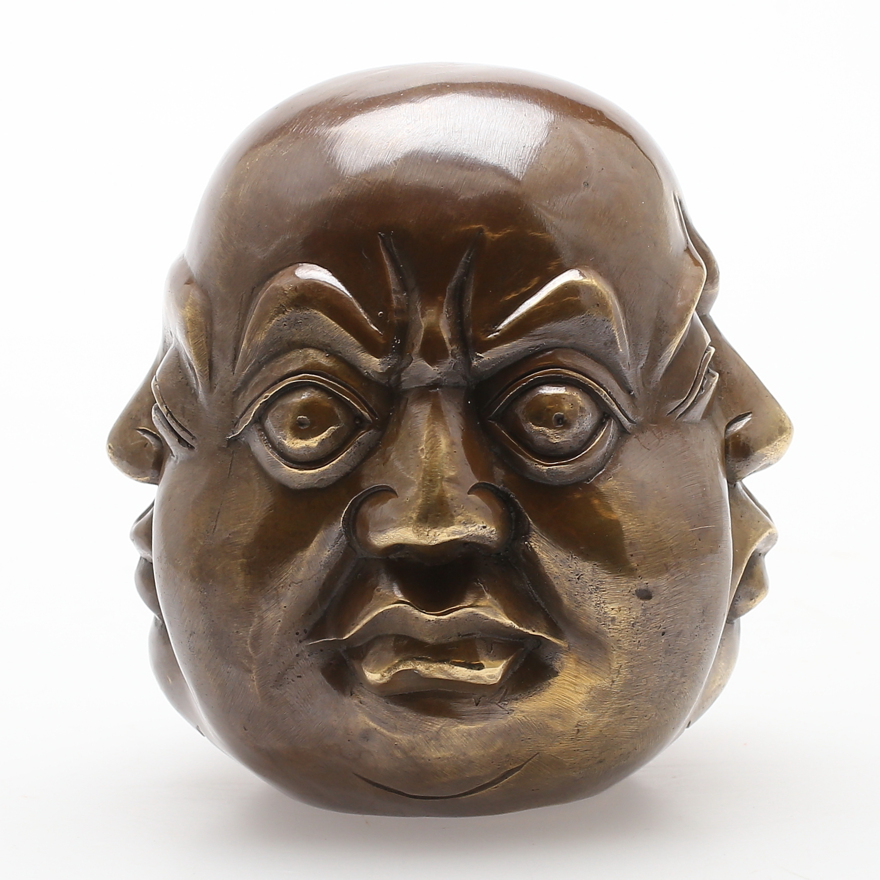 Images for 487308. SCULPTURE, the four faces of man, brass, China, late ...