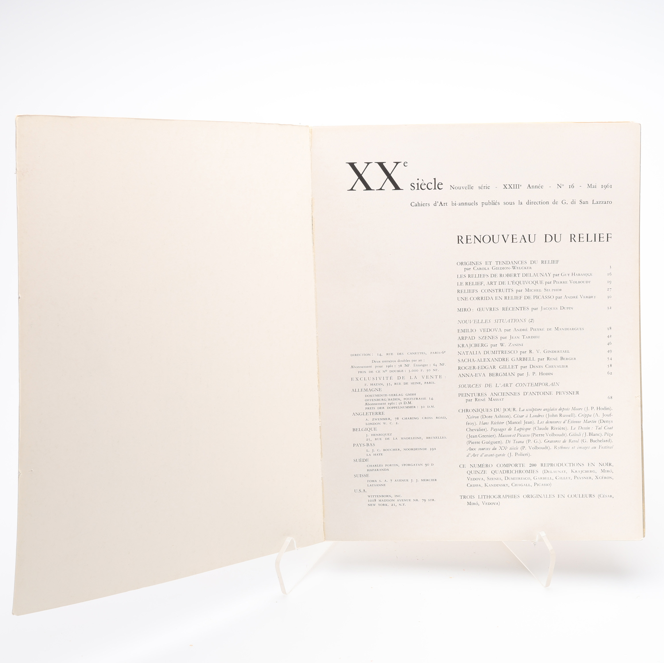 Bilder von 5088353. MODERNISM. XX:E SIÈCLE NO. 16 1961 MIT ...