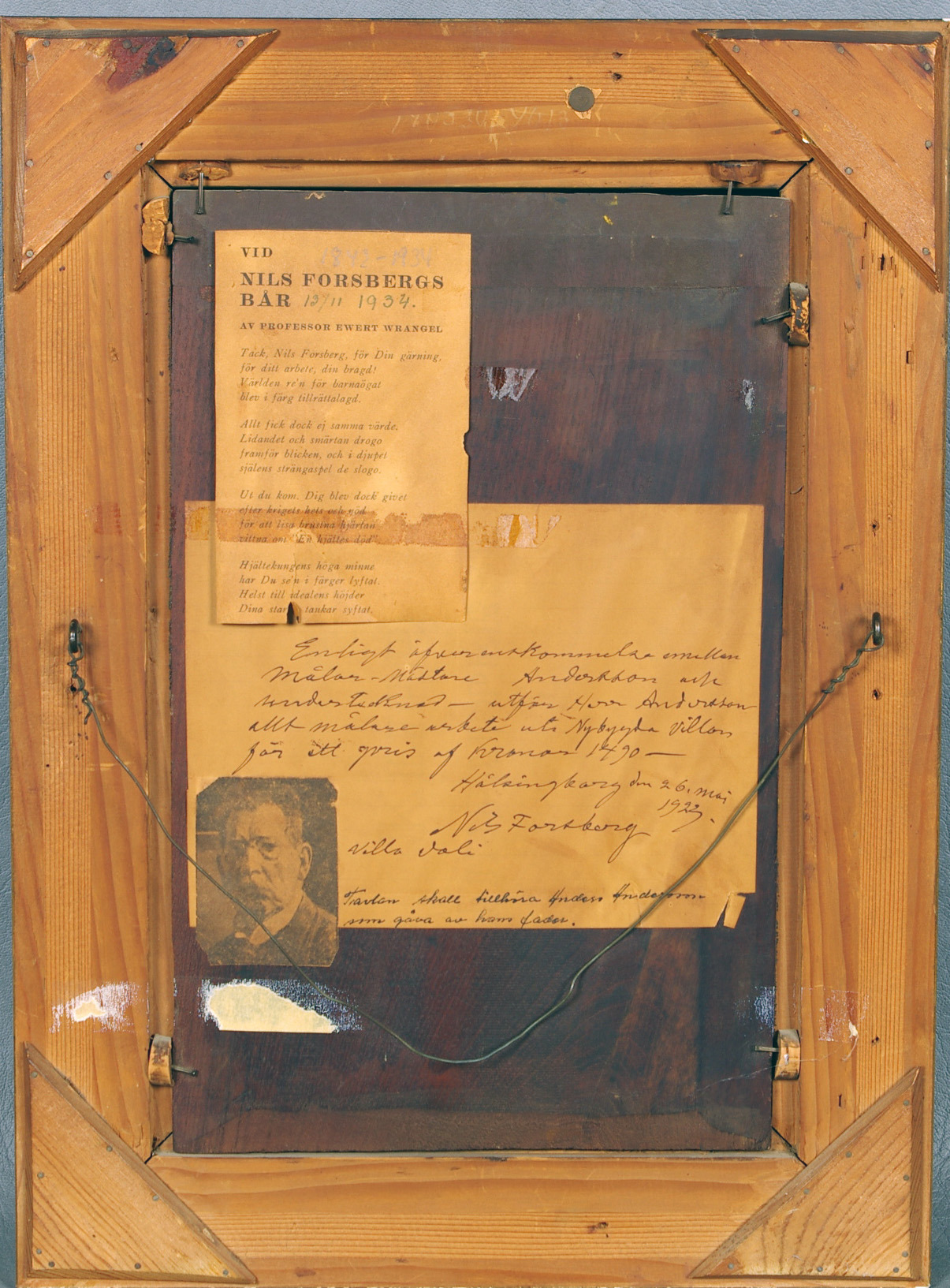 Images for 51240. NILS FORSBERG. oil on Board, self-portrait. - Auctionet