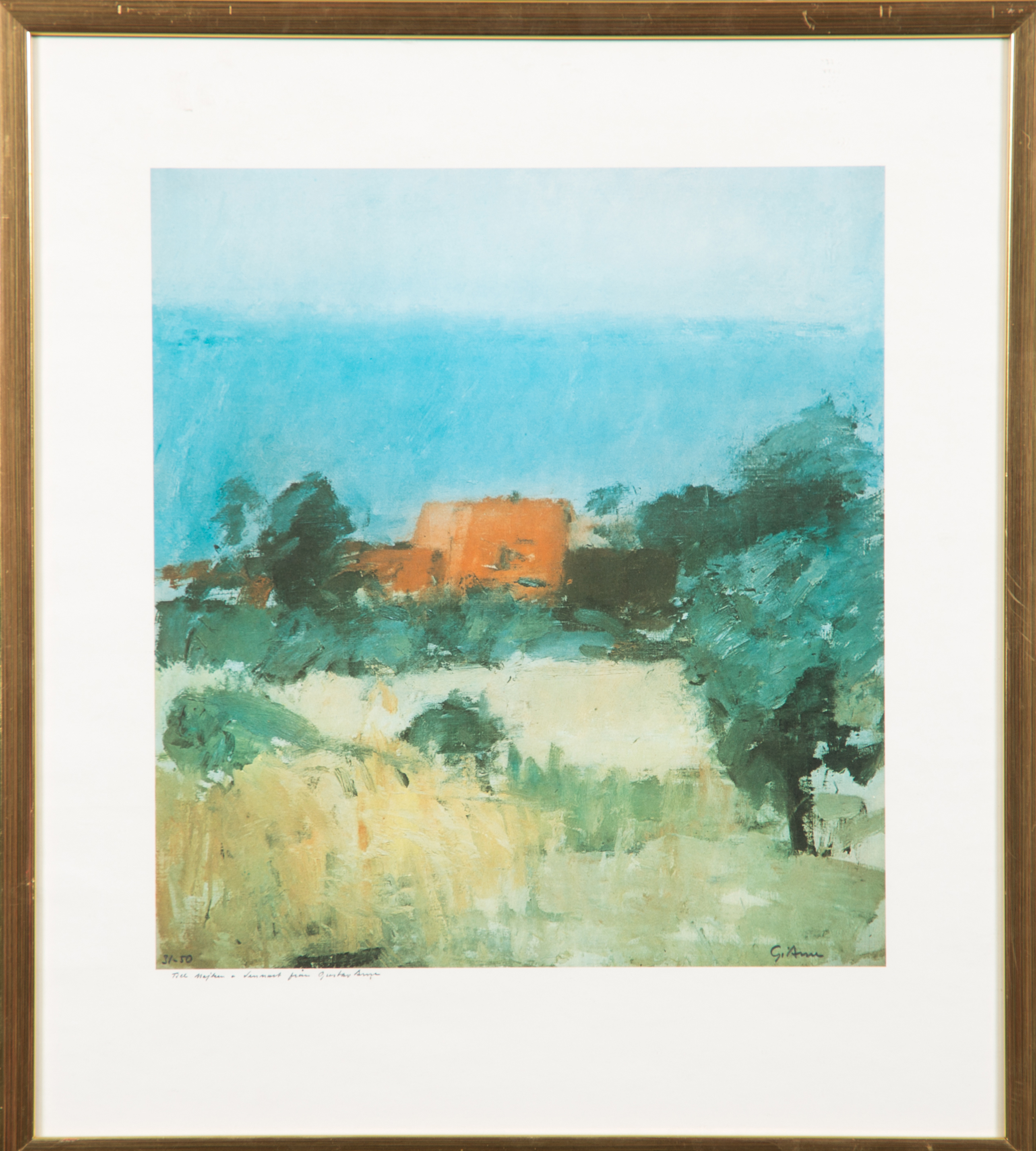 Images for 537098. GUSTAV ARNE. Landscape with houses, color lithograph ...
