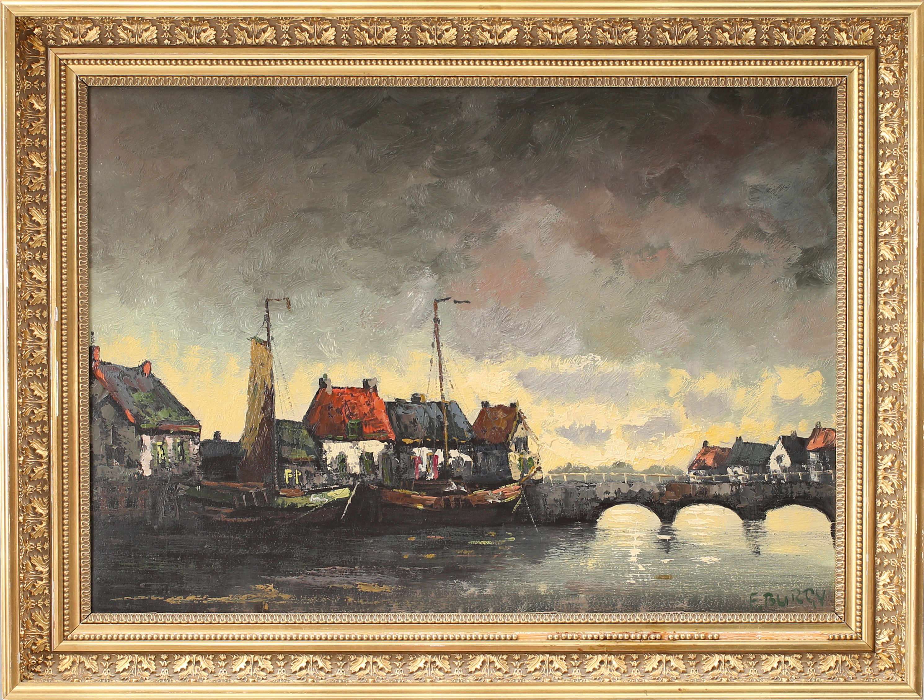 Images for 542549. EMANUEL BÜRGY. Port motif, oil on canvas, signed E ...