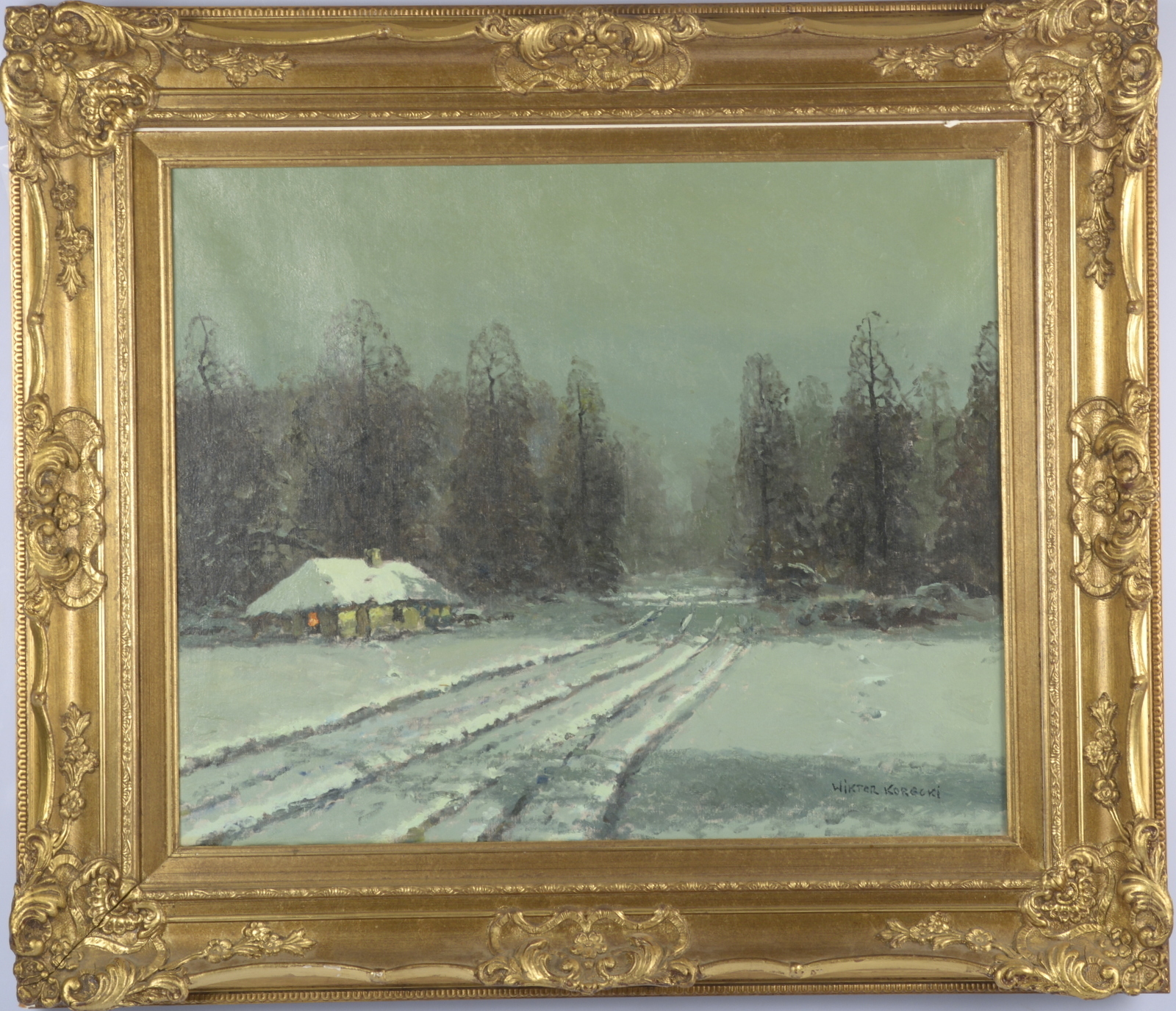 Images for 556802. WIKTOR KORECKI. Winter picture, oil on canvas ...
