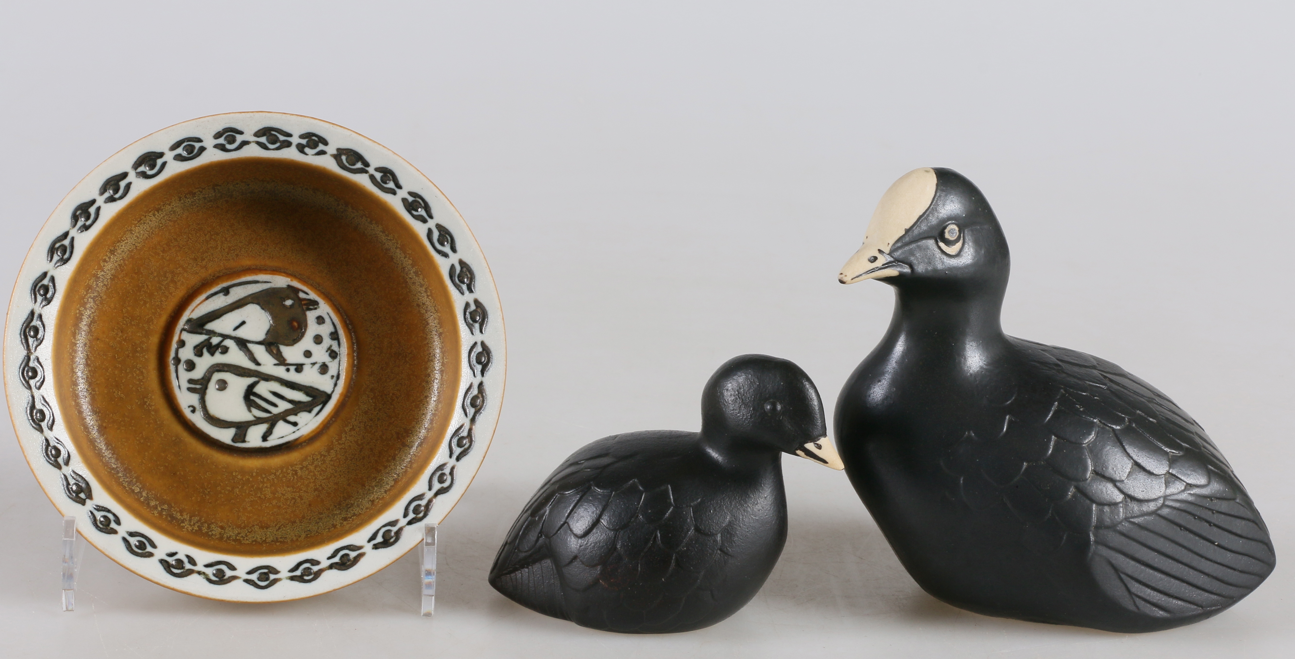 Images for 568877. FIGURINES, and bowl 3 parts, coots, Paul Hoff and ...