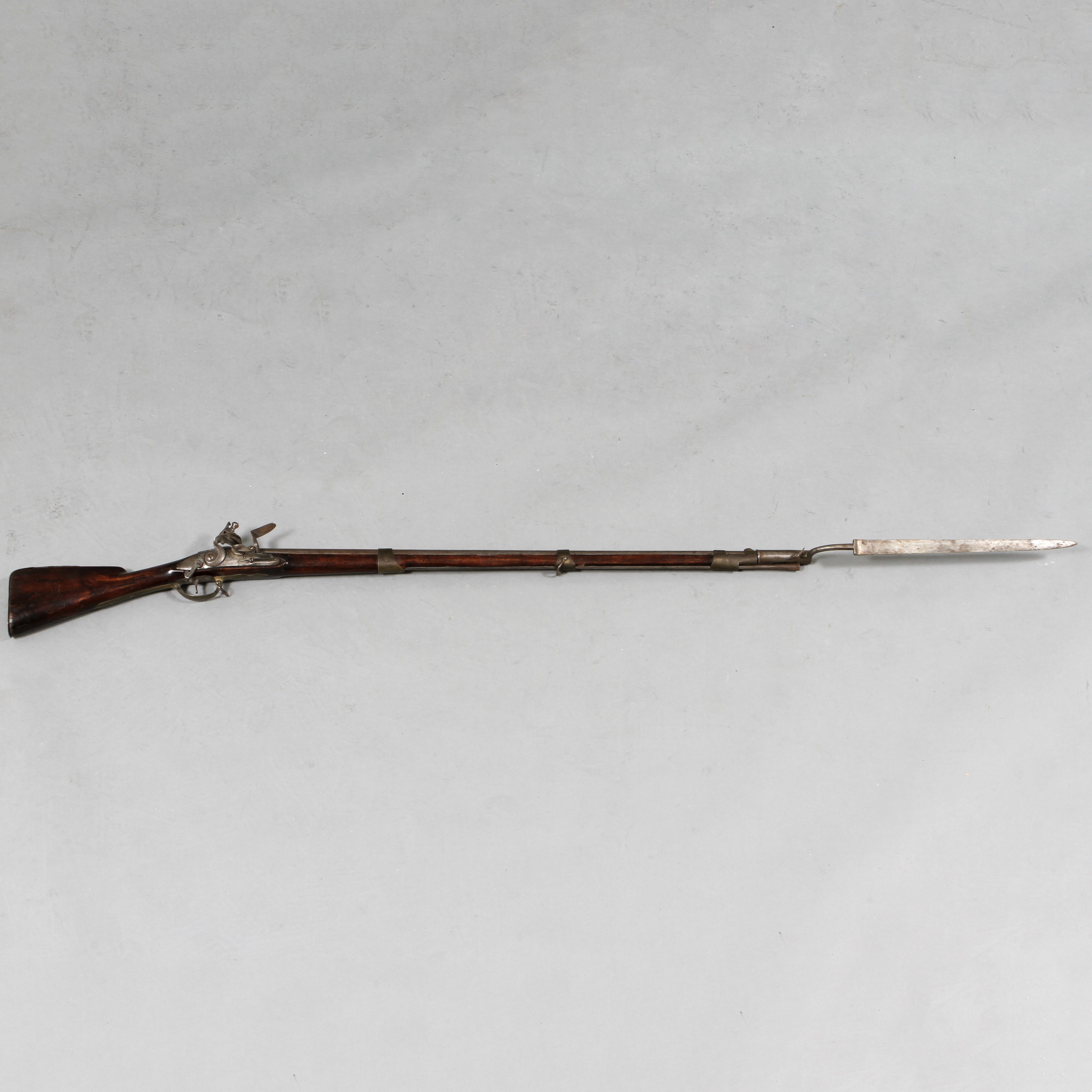 Images for 594140. FLINT LOCK RIFLE, with BAYONET, 18th/19th century ...