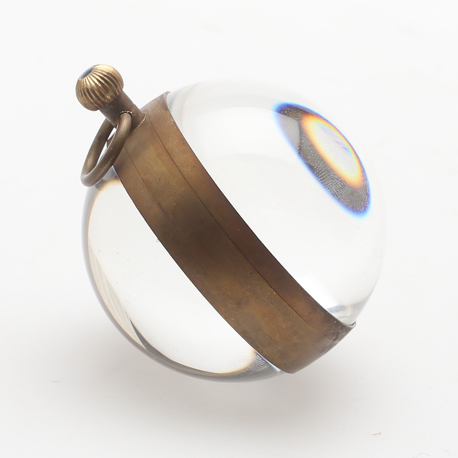 Images for 607733. TABLE CLOCK, spherical shape, metal and glass, late ...