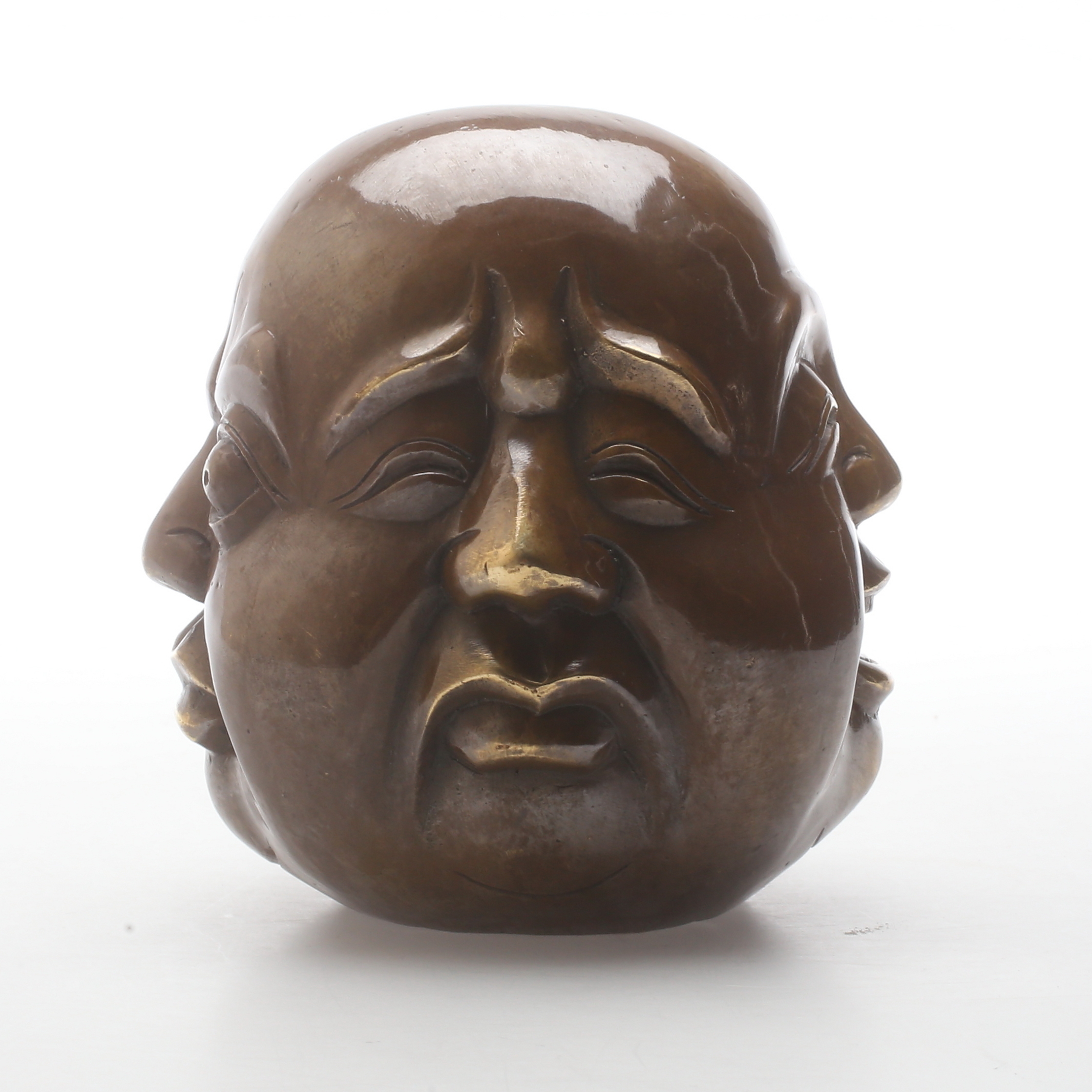 Images for 628281. SCULPTURE, the four faces of man, brass, China, late ...