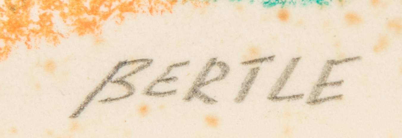 Images for 694010. LARS BERTLE. Landscape with houses, pastel, signed ...