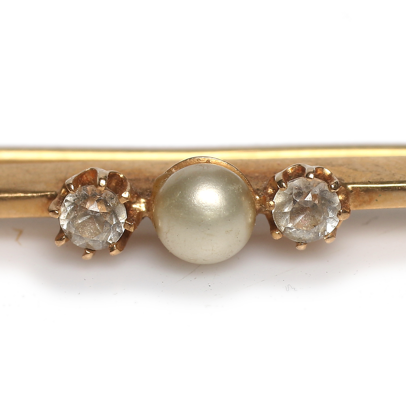 Images for 694408. TIE PIN, 18k gold with oriental pearl and white stones, Gustaf Dahlgren & Co ...