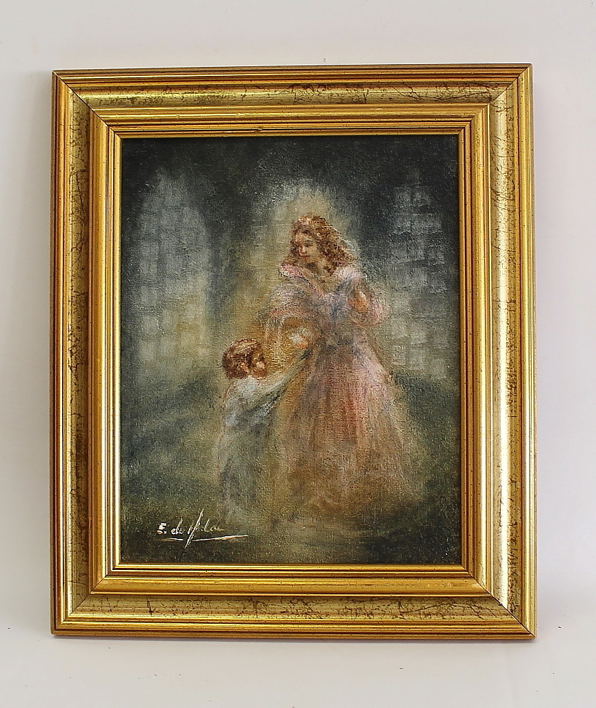 Images for 727603. WALTER DU HALDE. Oil on canvas, Woman with child ...