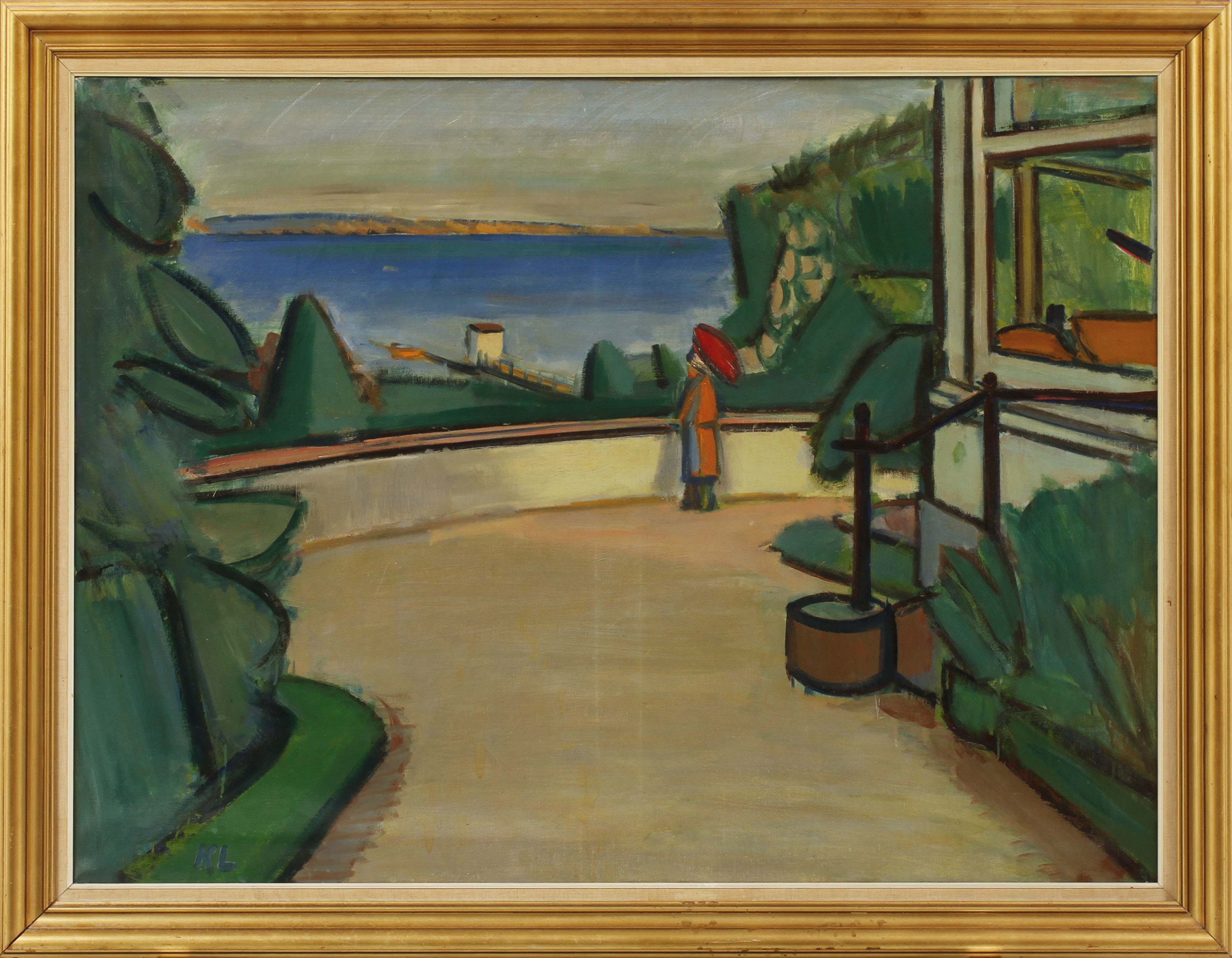 Images for 729476. KARL LARSEN. Coastal picture with a woman on a ...