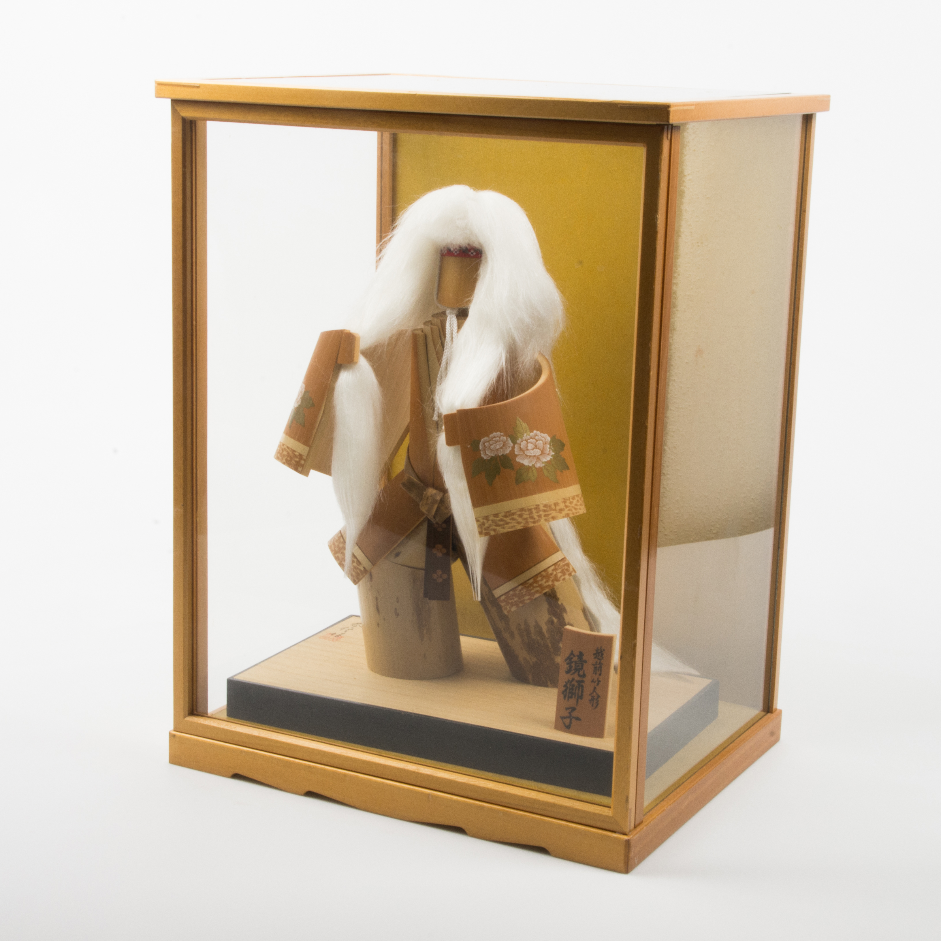Images for 732349. DOLL IN GLASS CASE, samurai, carved wood, Japan ...
