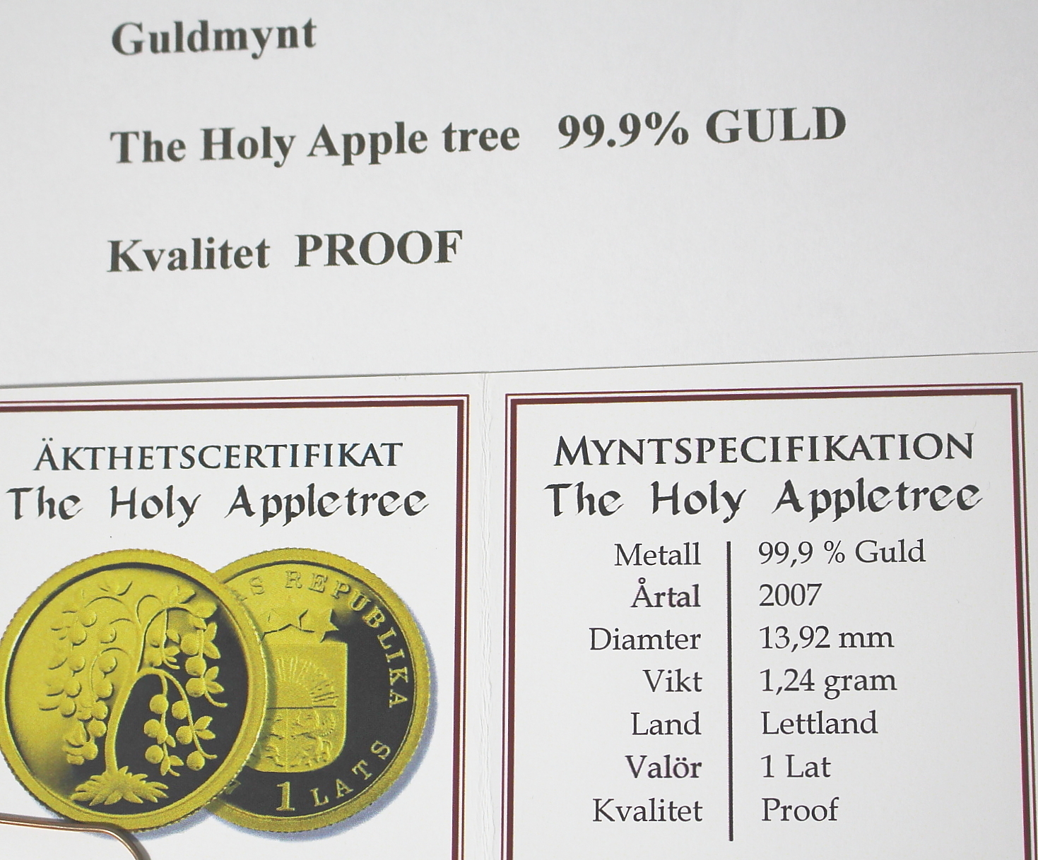 Images for 745939. COIN, gold, The Holy Apple tree. - Auctionet