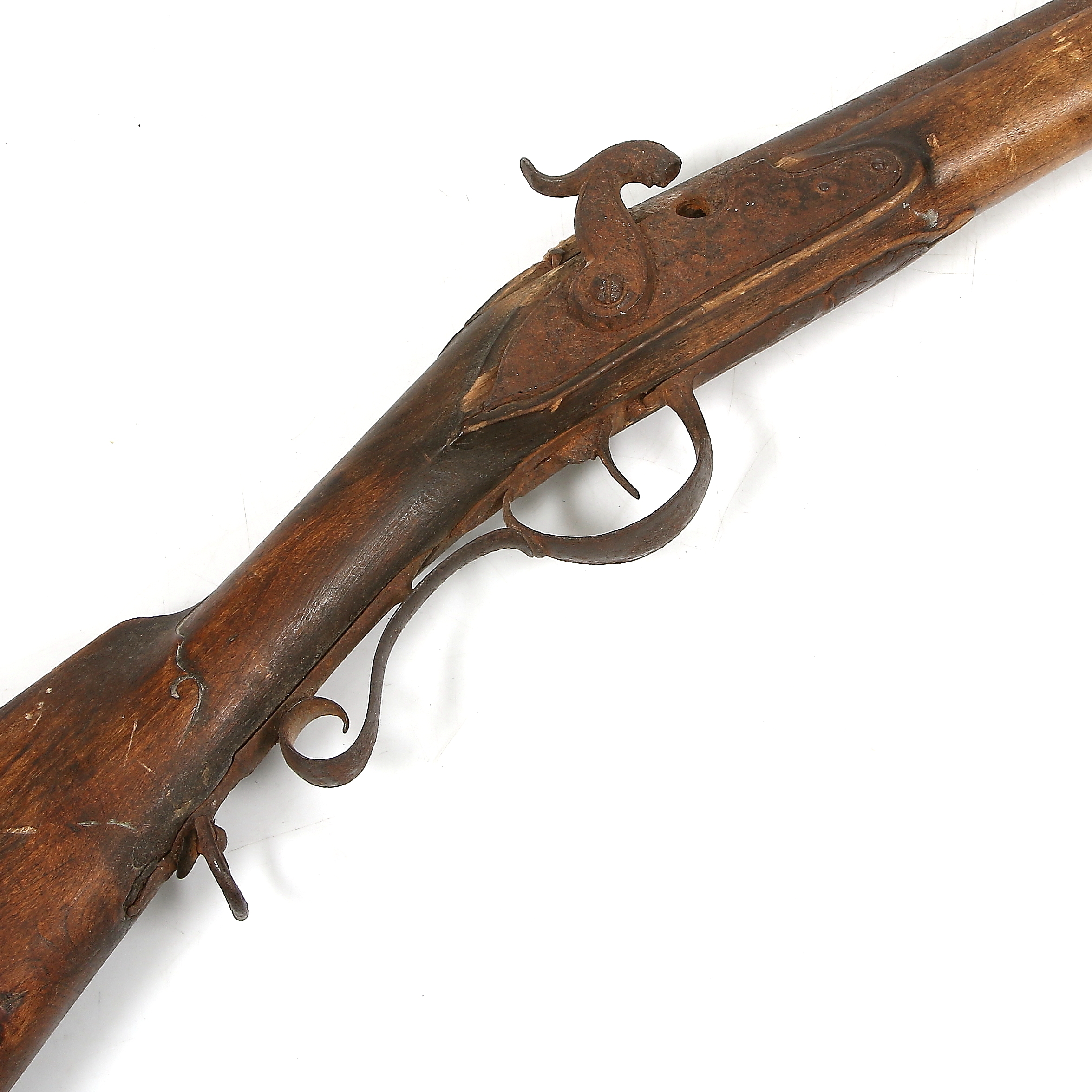 Images for 812037. BUCKLE RIFLE and BULLET BAG and POWDER HORN, wood ...