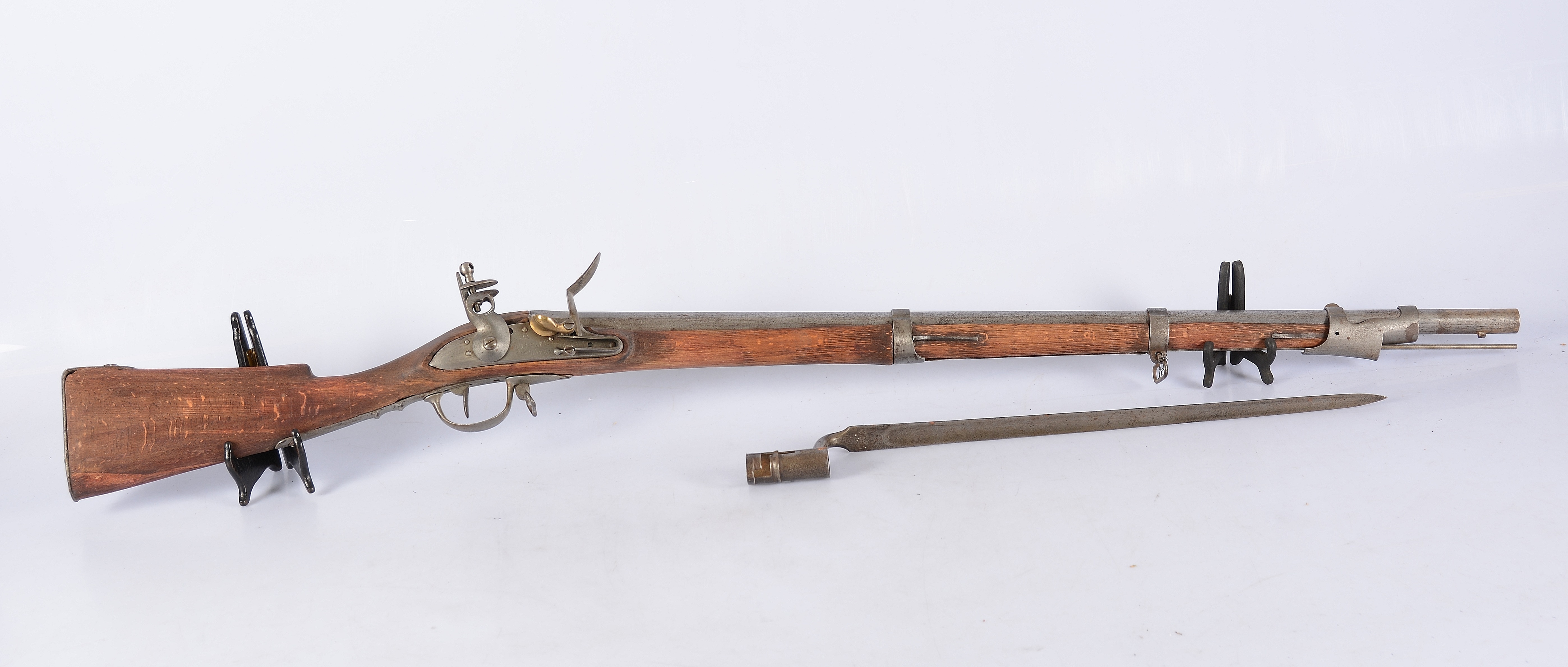 Images for 814668. FLINT LOCK RIFLE WITH BAYONET, 18th century. - Auctionet
