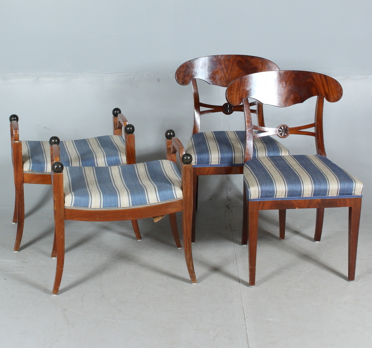 Images for 827566. CHAIRS and STOOLS, 2+2 parts, Karl Johan style ...