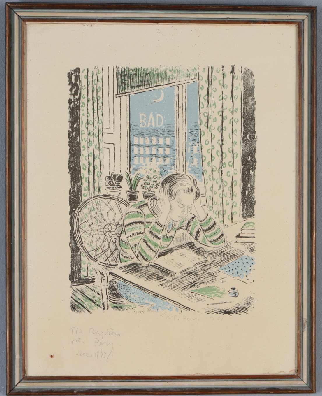 Images for 83390. ARTHUR PERCY. Room interior, lithograph, signed and ...