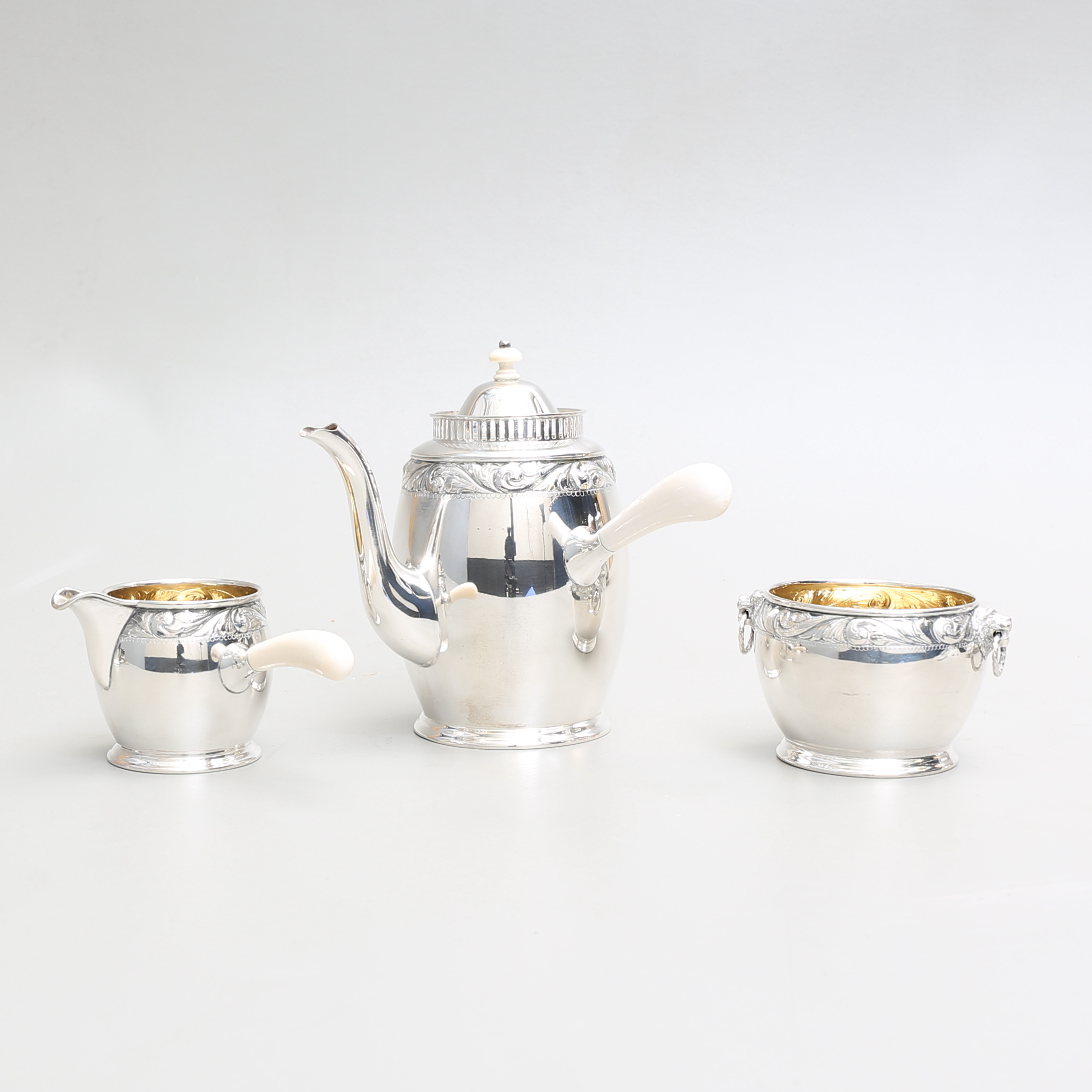 Images for 906544. COFFEE, CREAM POT, o SUGAR BOWL, silver, "SGB ...