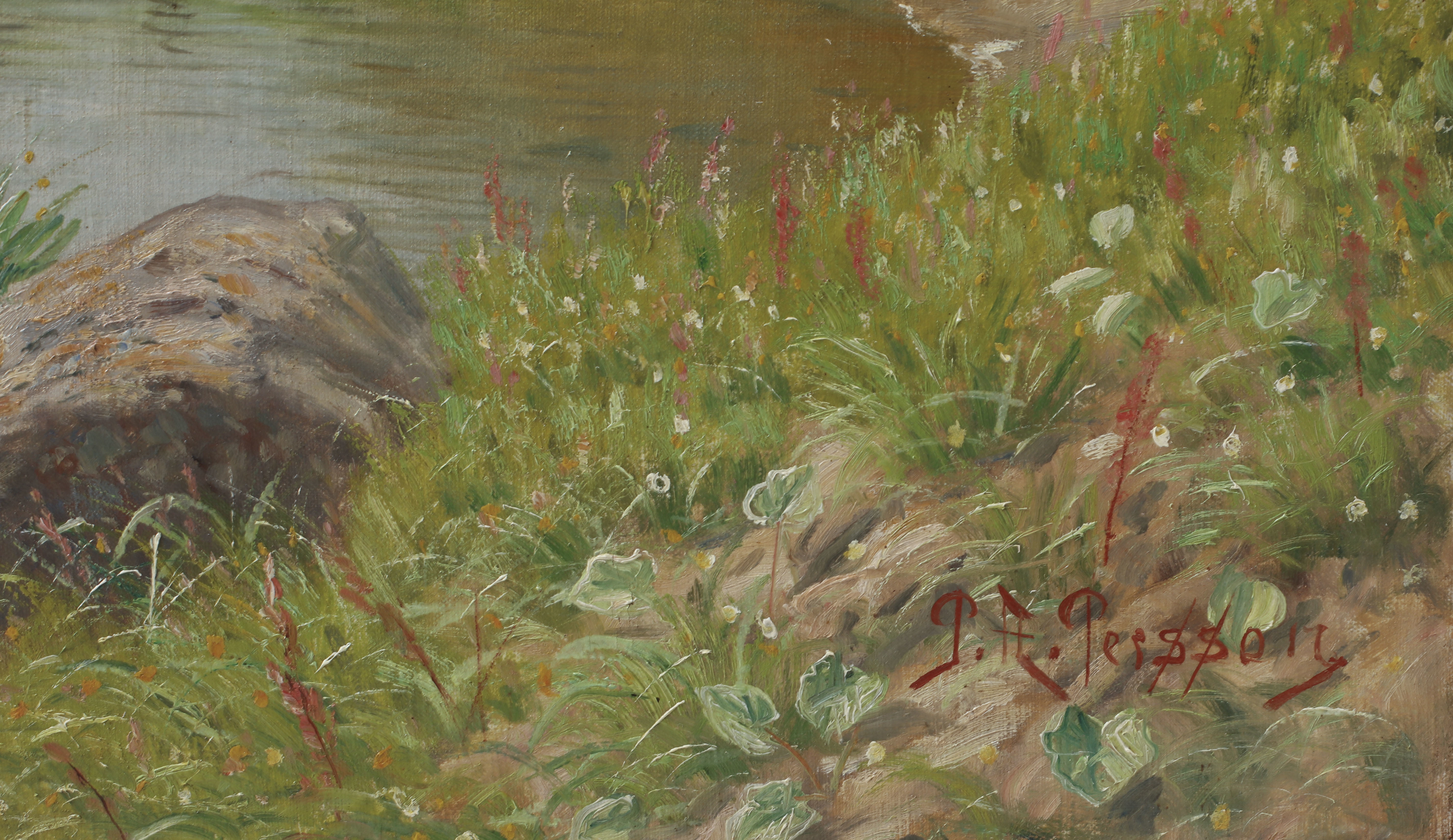 Images for 974776. PETER ADOLF PERSSON. Landscape with laundress and ...