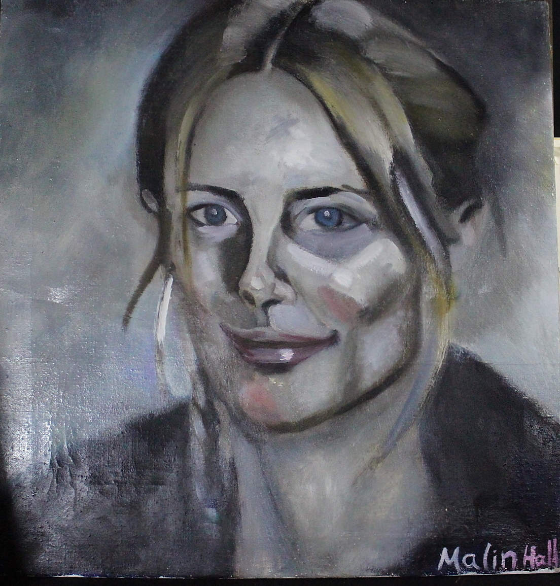 Images for 981504. MALIN HALL. oil on canvas, portrait, signed. - Auctionet