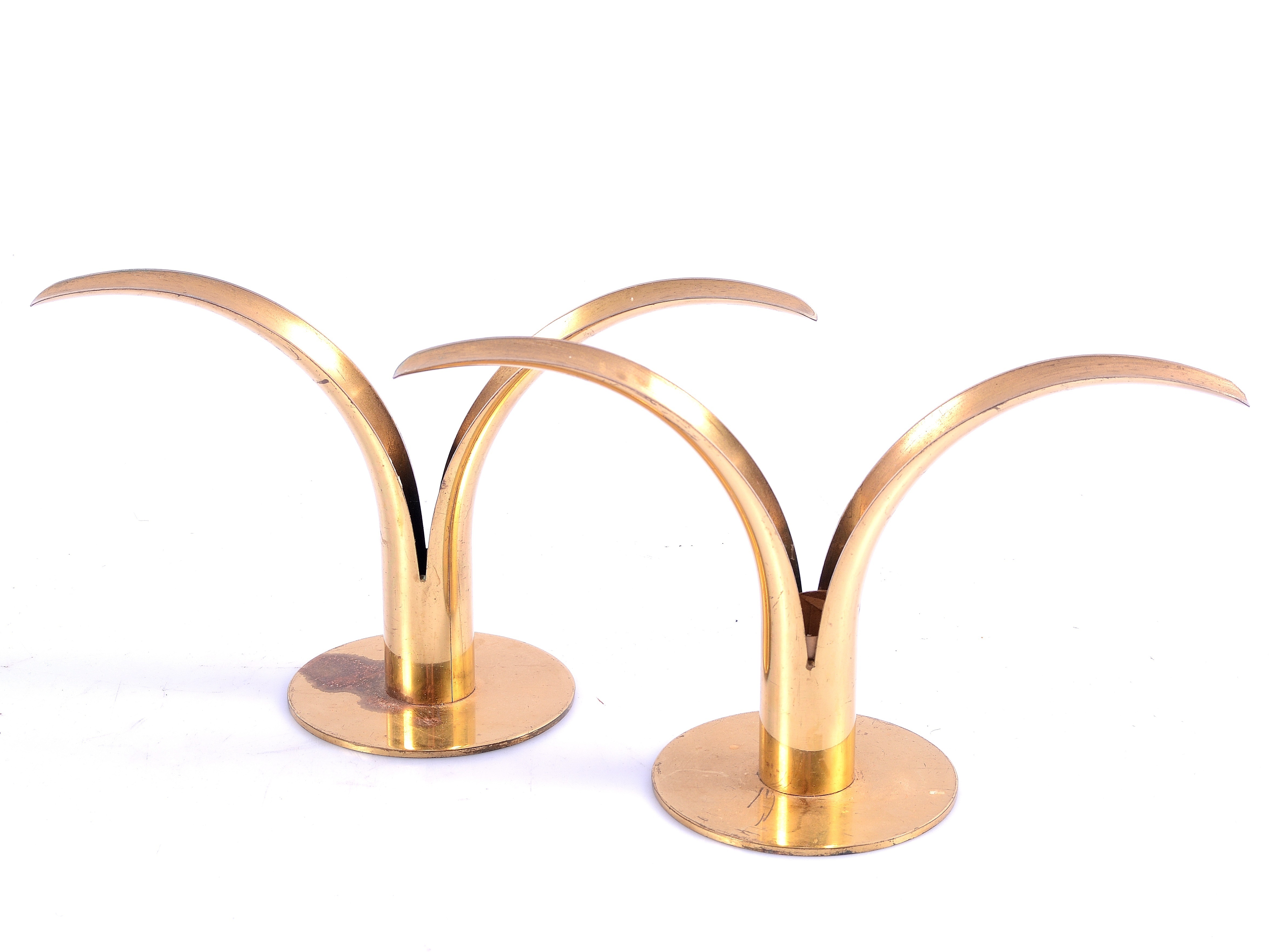 Images for 987572. CANDLEHOLDERS, a pair, brass, "The Lily". - Auctionet