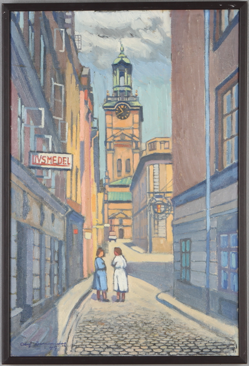 Images for 99535. OLOF BENANDER. Old town, oil on canvas, signed and ...